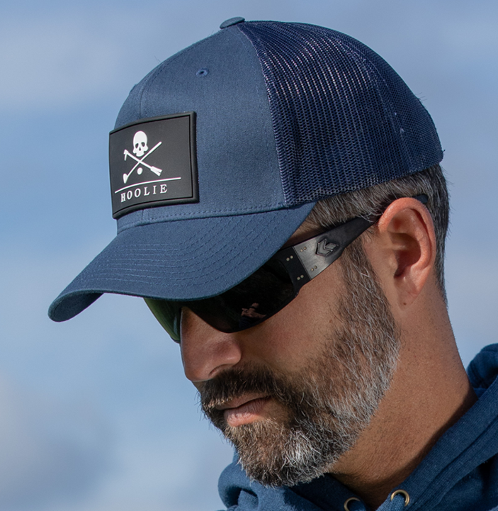 Men's Golf Hat | Navy Blue Hoolie Roger Trucker Hat | Hoolie – HOOLIE